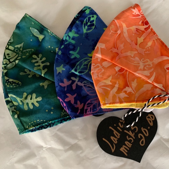 Accessories | Batik Fabric Face Masks 3 Reversible | Poshmark